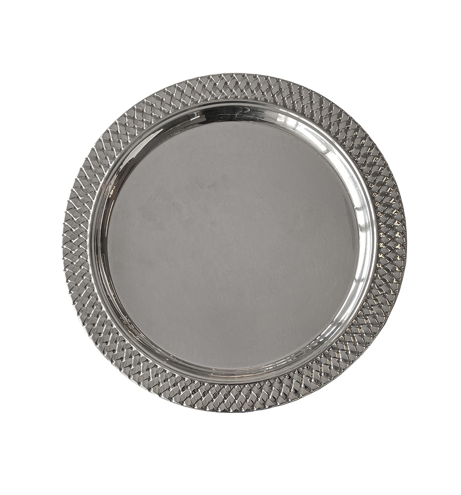 12″ Round Basketweave Tray | Party Center