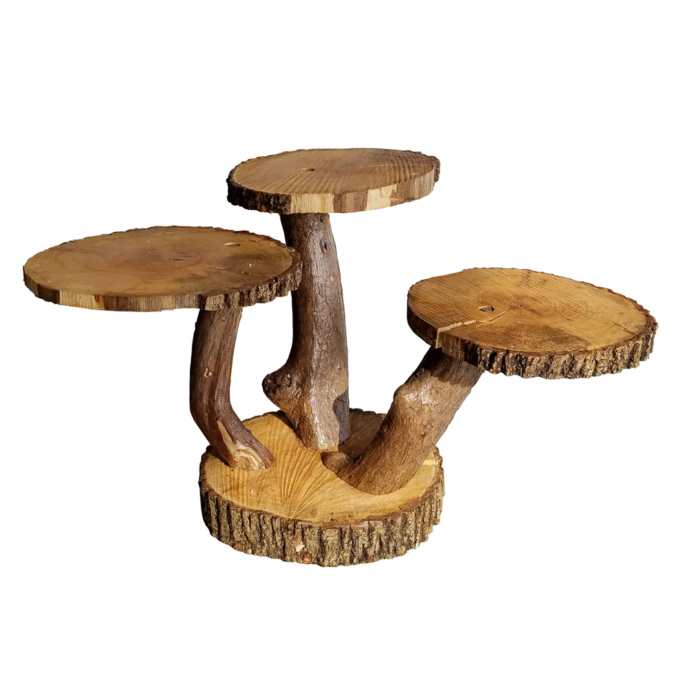 3 Tier Rustic Wood Serving Tray | Party Center
